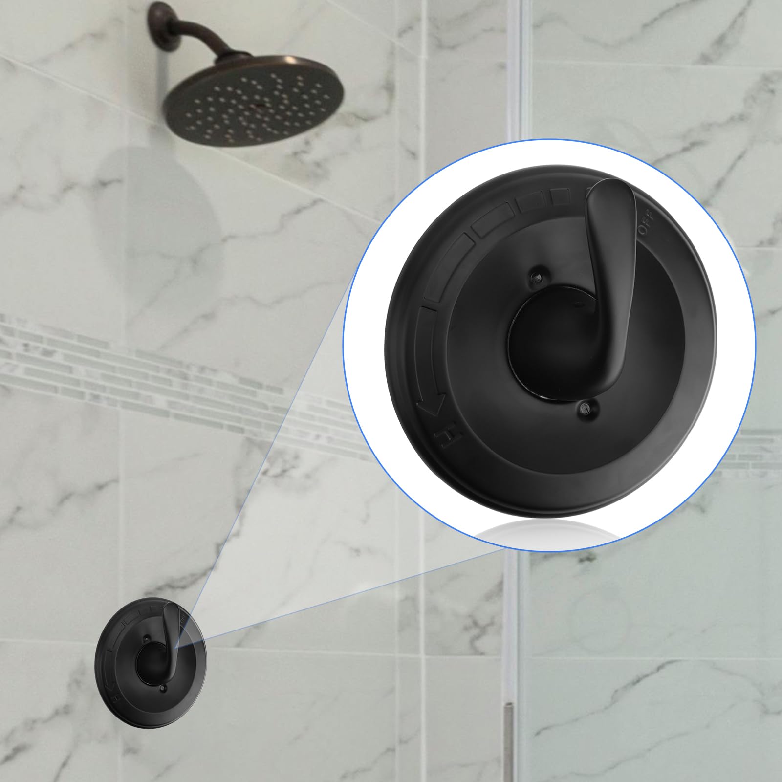 Replacement for Delta Classic 13 Series Single-Function Trim Kit, Black Matte Single Function Shower Valve Trim Kit T13020-BL(Cartridge and Valve Not Included)