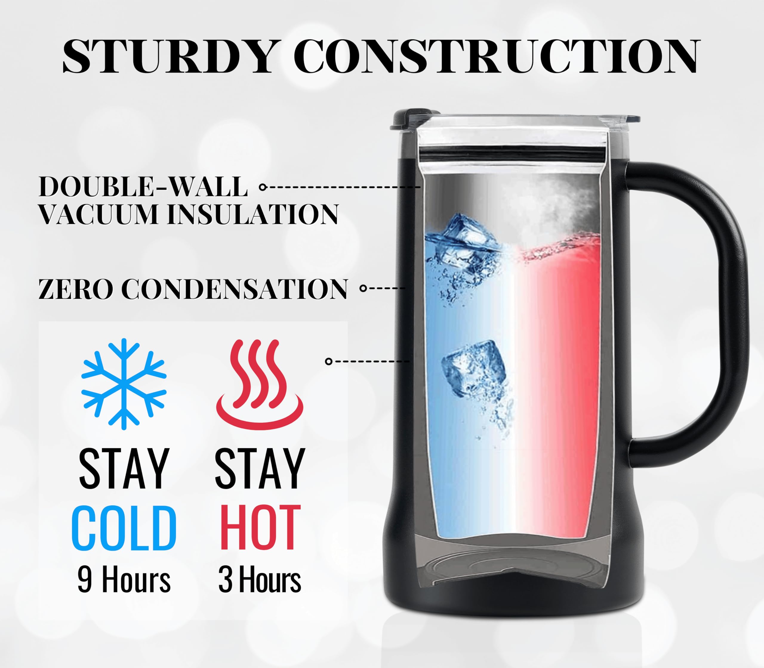Onebttl Funny Birthday Gifts for Men, Him, 24 oz Travel Mug with Handle, Beer Stein for Men, Legends are Born in March