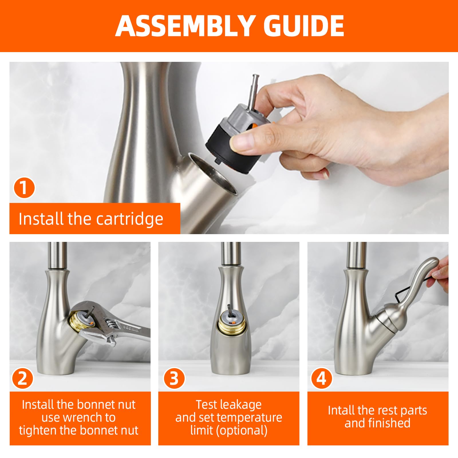 RP50587 Replacement Cartridge Valve Compatible with Delta DST Single Handle Kitchen and Lavatory Faucets - Includes RP51503 Bonnet Nut, Easy Installation