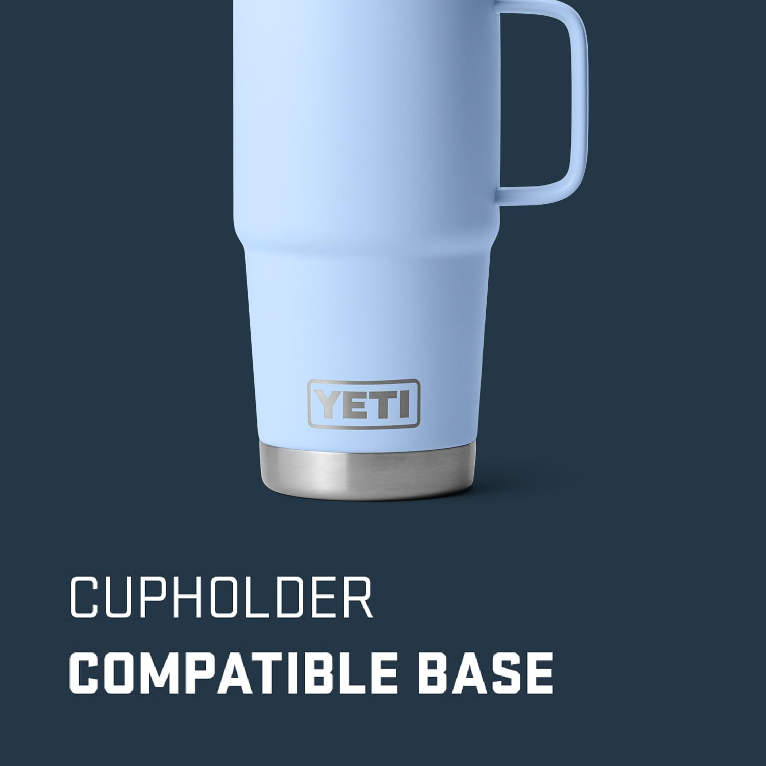 YETI Rambler 20 oz Travel Mug, Stainless Steel, Vacuum Insulated with Stronghold Lid, Big Sky Blue