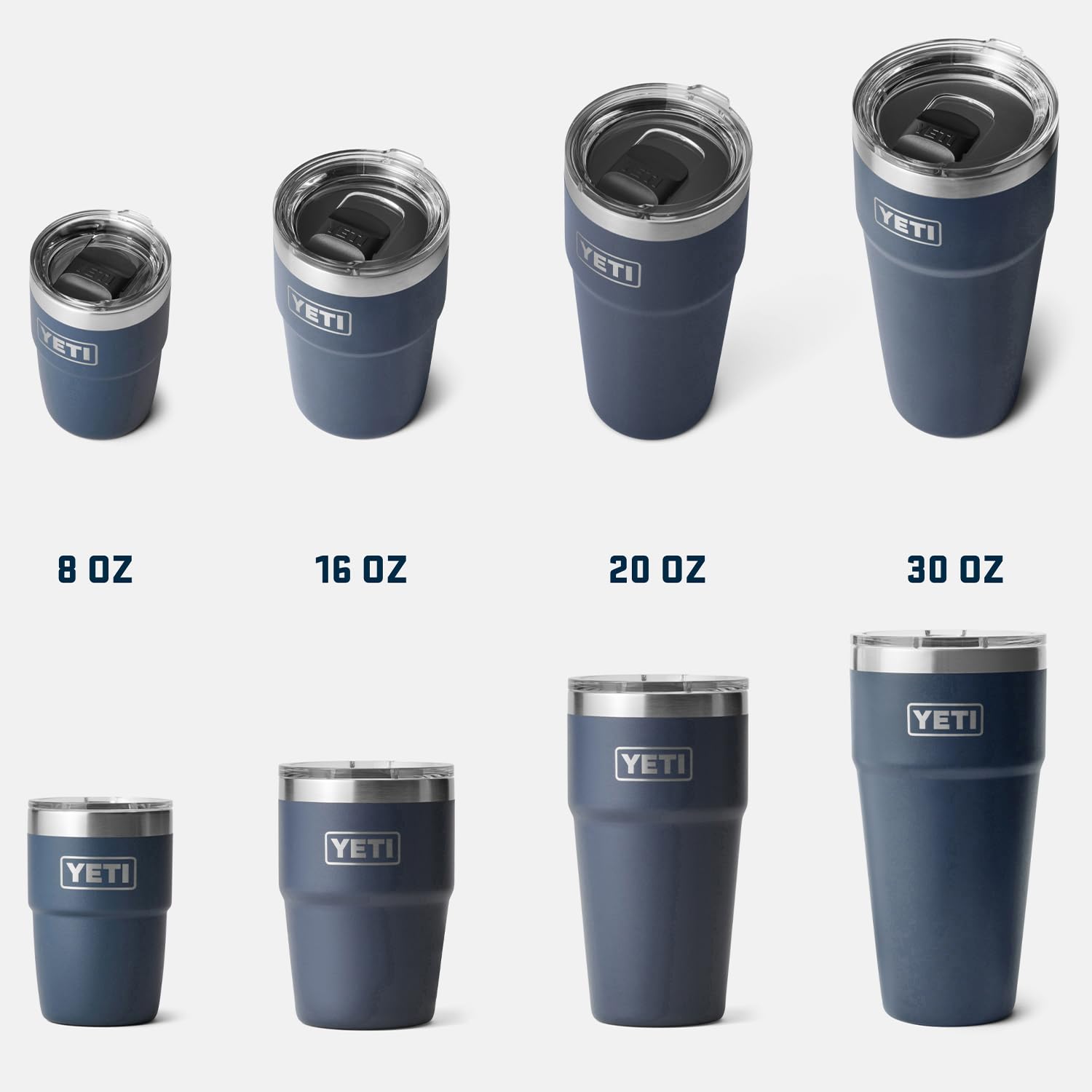 YETI Rambler 20 oz Stackable Tumbler, Stainless Steel, Vacuum Insulated with MagSlider Lid, Big Sky Blue