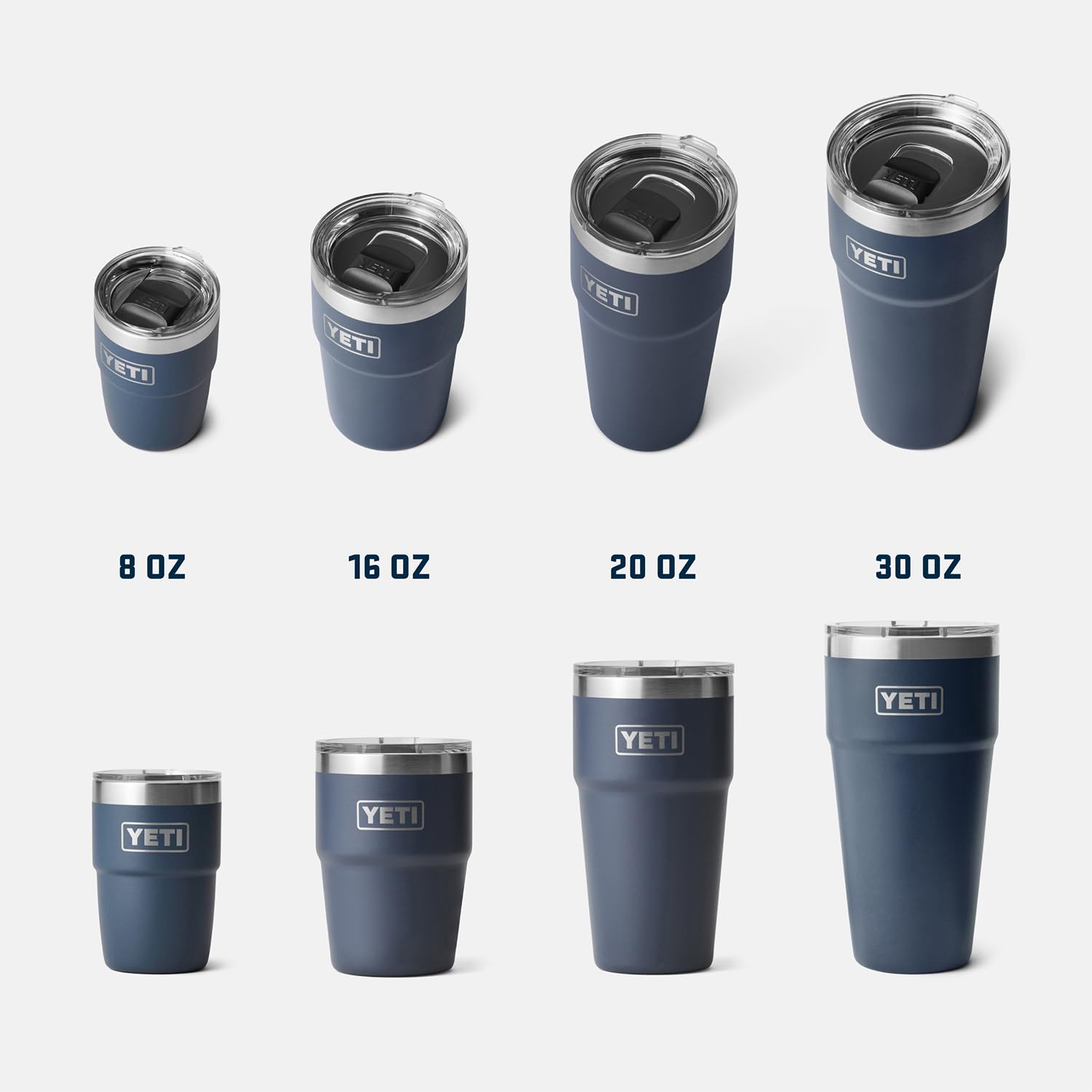 YETI Rambler 8 oz Stackable Cup, Stainless Steel, Vacuum Insulated Espresso Cup with MagSlider Lid, Big Sky Blue