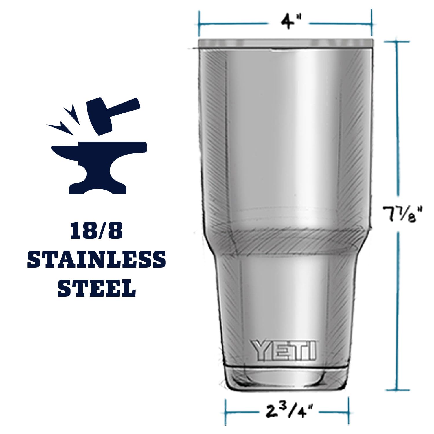 YETI Rambler 30 oz Tumbler, Stainless Steel, Vacuum Insulated with MagSlider Lid, Big Sky Blue
