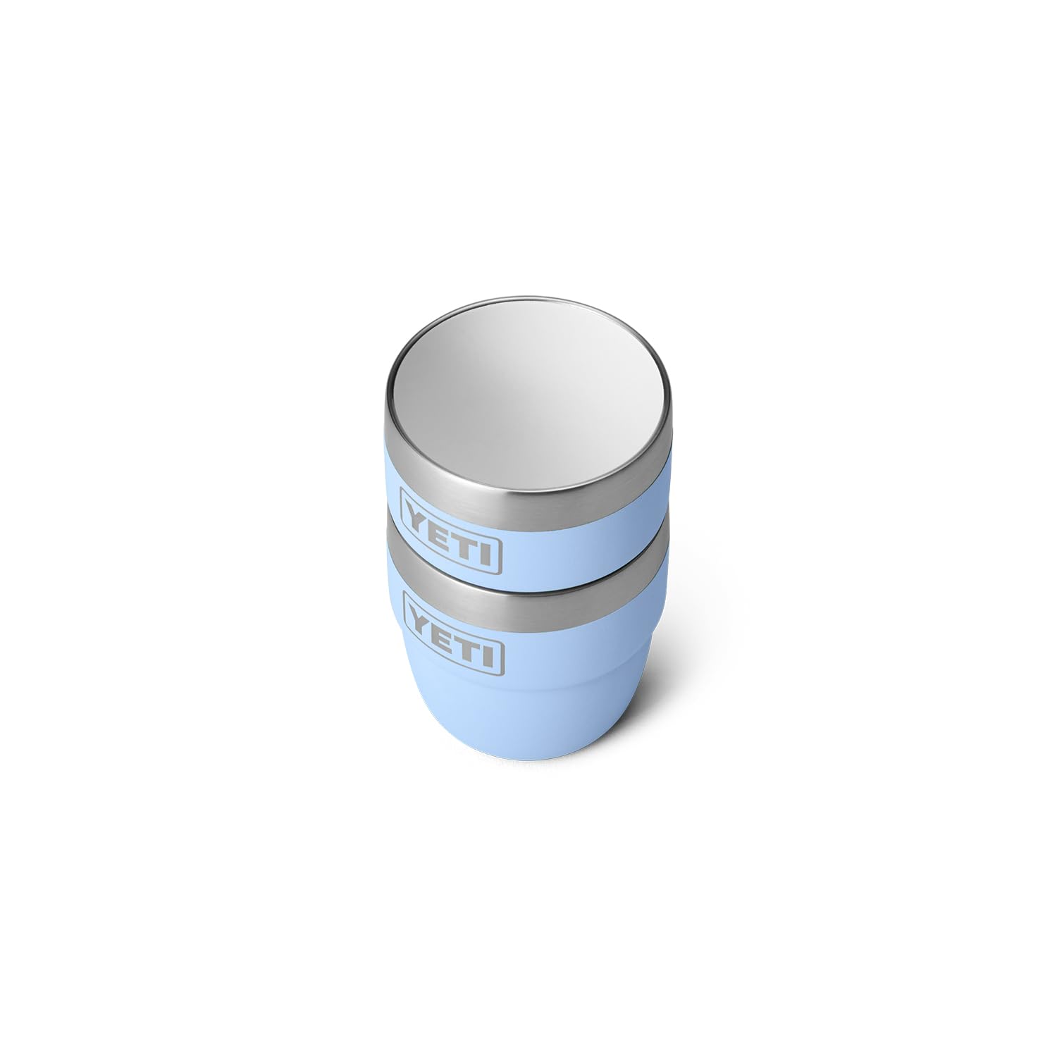 YETI Rambler 4 oz Stackable Cup, Stainless Steel, Vacuum Insulated Espresso/Coffee Cup, 2 Pack, Big Sky Blue