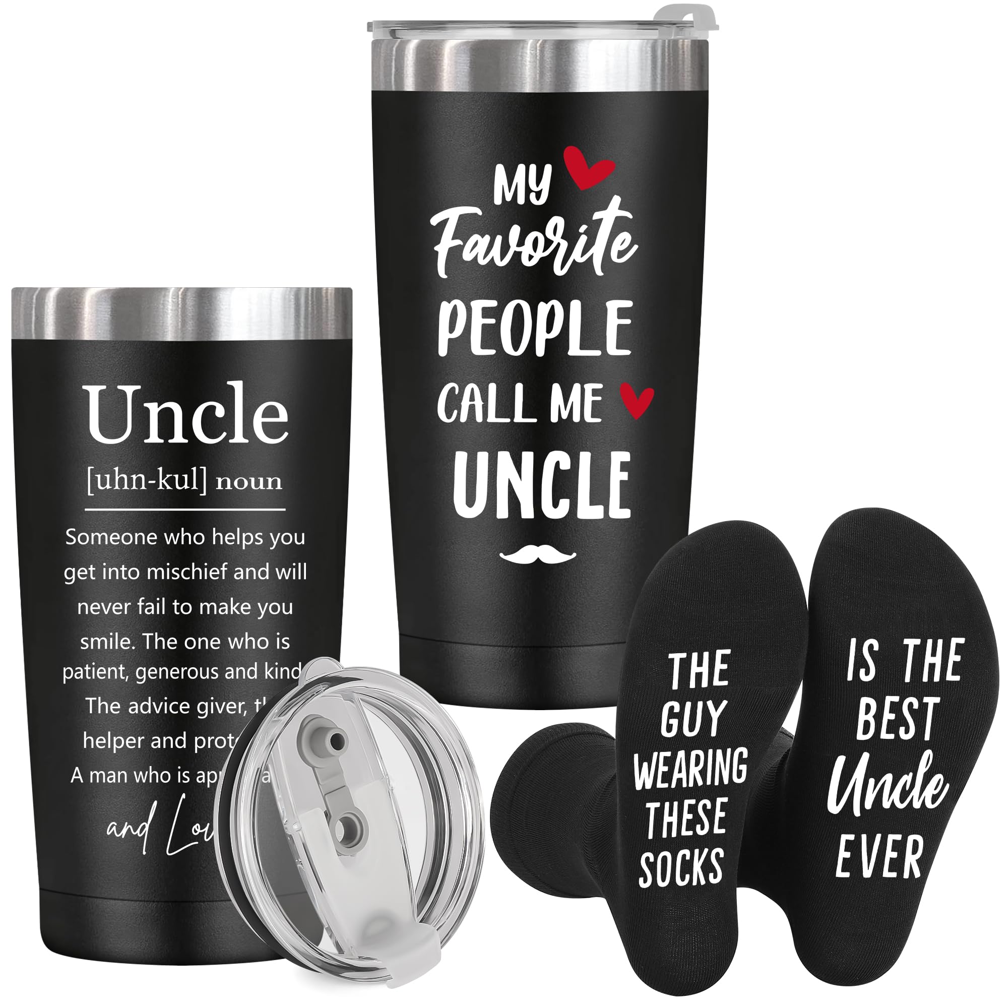 GwhyGifts Uncle and Aunt Gifts,Funny Socks 20 Oz Tumbler and Personalized Cutting Board